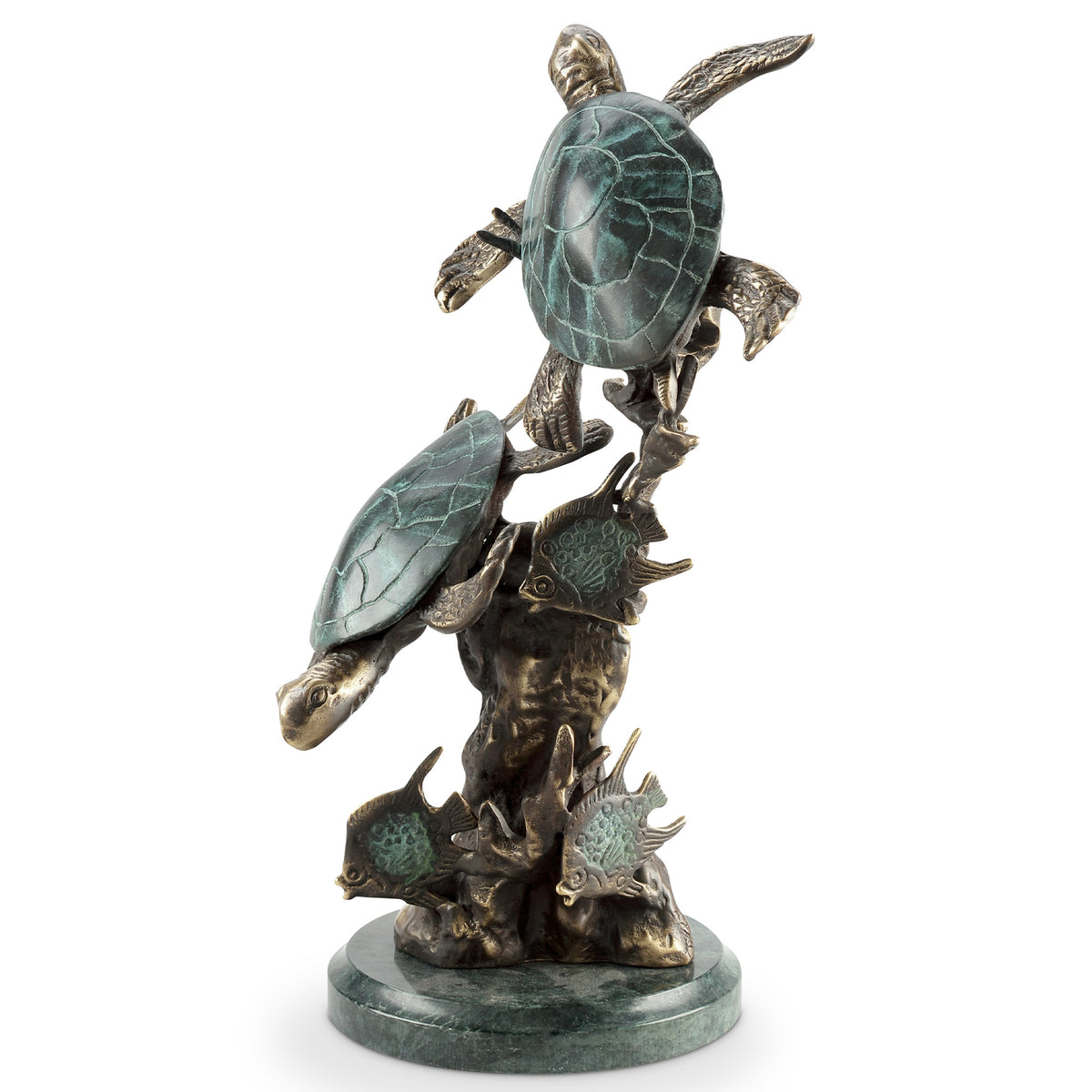SPI Home Brass Sea Turtle Duet – 11" Ocean-Inspired Tabletop Sculpture ...