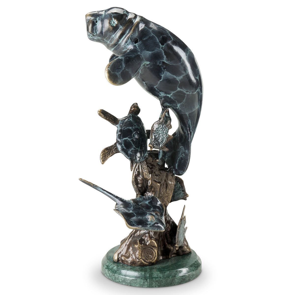 SPI Home Brass Manatee and Friends Figurine – 12" Ocean-Inspired Table ...
