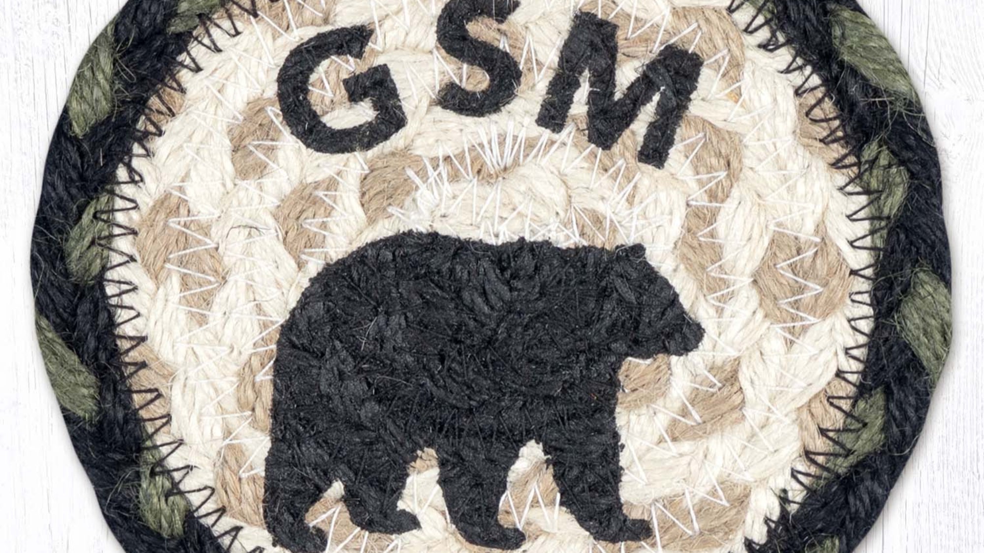Earth Rugs GSM Bear Square Coaster 5"x5" Durable Cotton Blend Tabletop ...