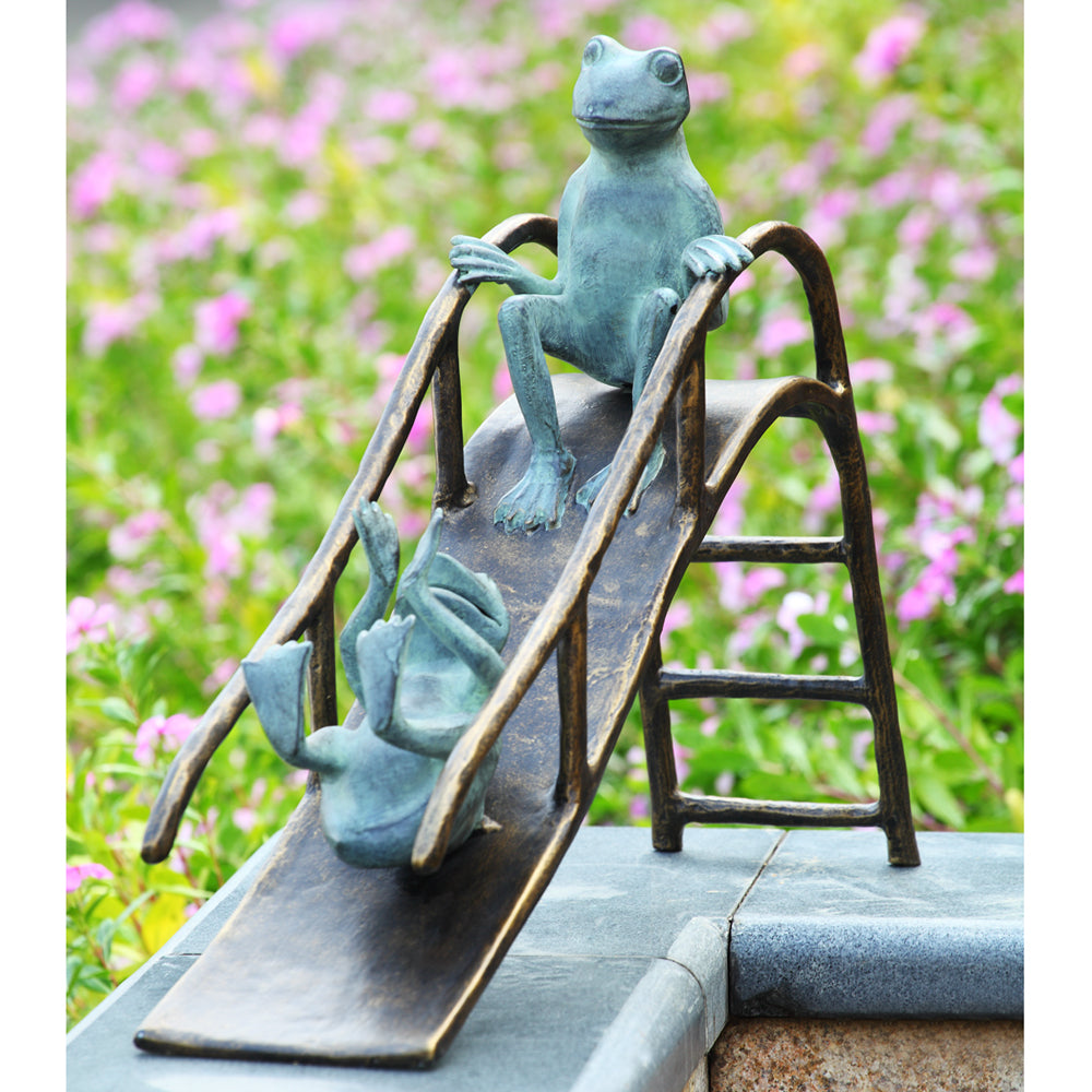 SPI Home Whimsical Sliding Frogs Metal Garden Sculpture – Uber Bazaar