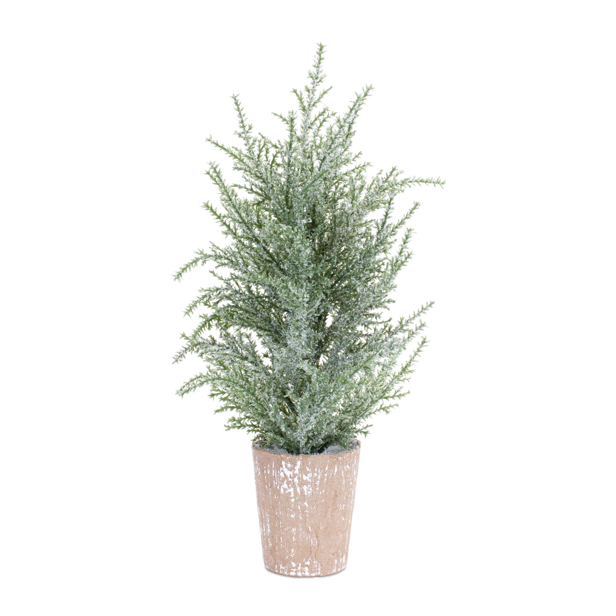 Frosted Potted Pine Tree (Set Of 4)– Icy Green Branches – 15 Inch Holi ...