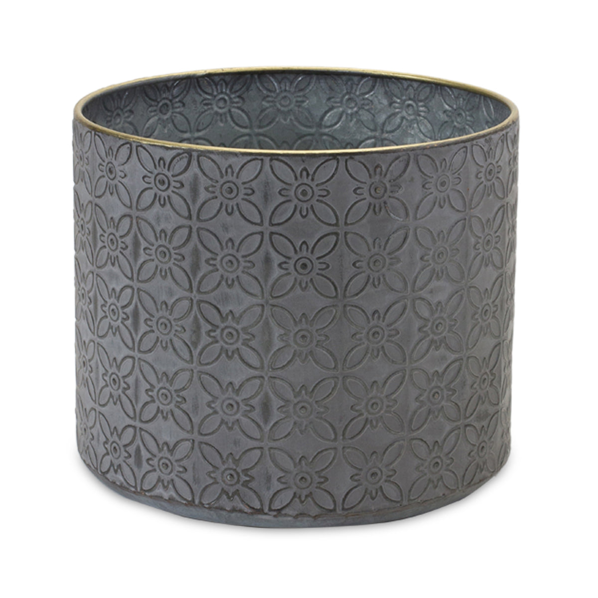 Rustic Metallic Decorative Plant Pots 10" Tall – Set of 4 by Melrose ...
