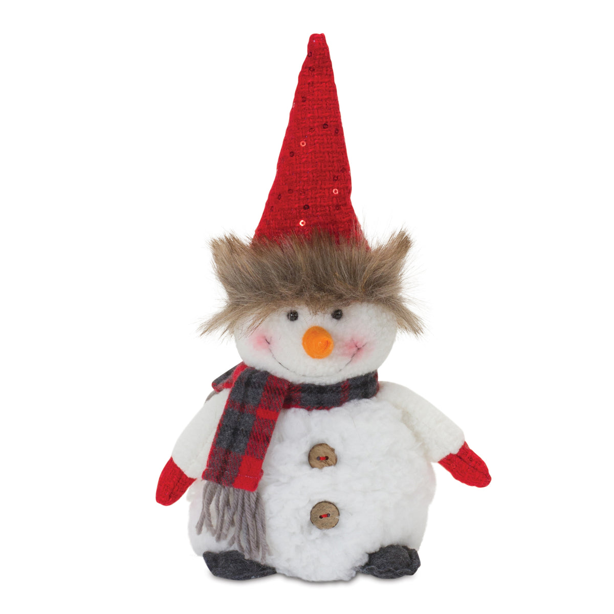 Holiday Snowmen Plush Figures 8", 10.5" Set of 2 Indoor Christmas Deco ...
