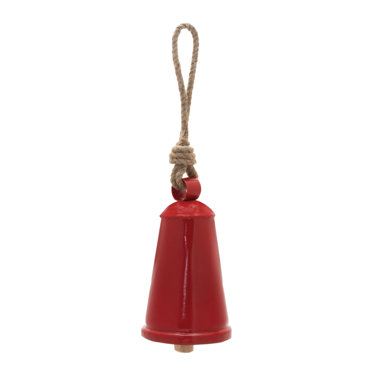 Rustic Iron Bell Ornaments with Jute Rope 6.5"– Set of 4 Christmas Han ...