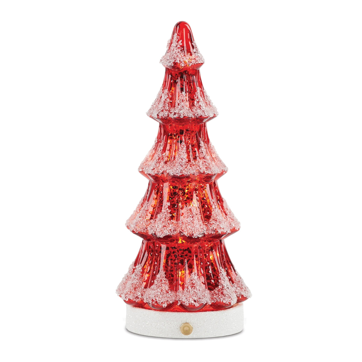 Holiday LED Mercury Glass Pine Tree Duo – 8.25" Height – Red & White D ...