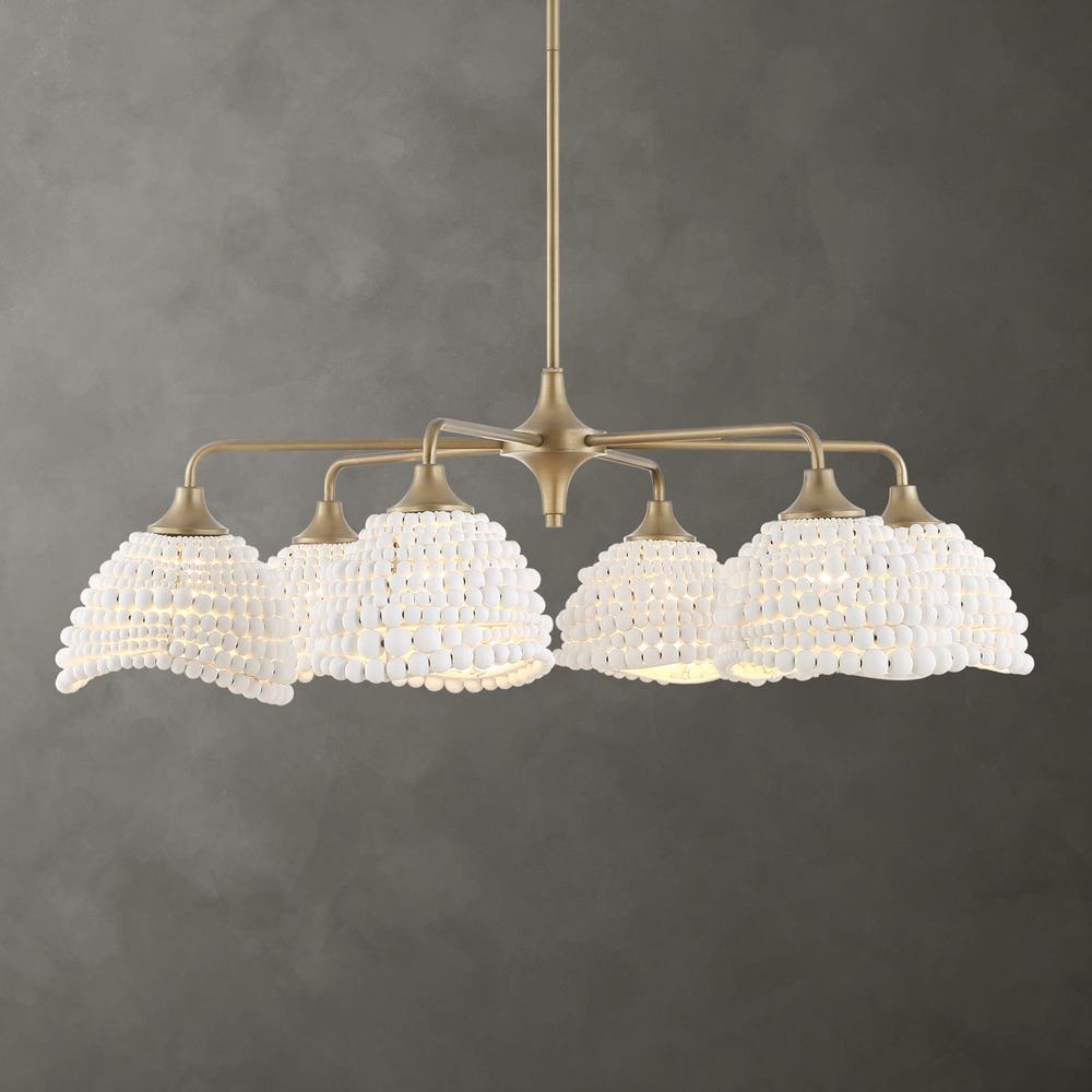 Pendant Light Matte White Beaded Shades – 36" H Indoor Ceiling Lightin ...