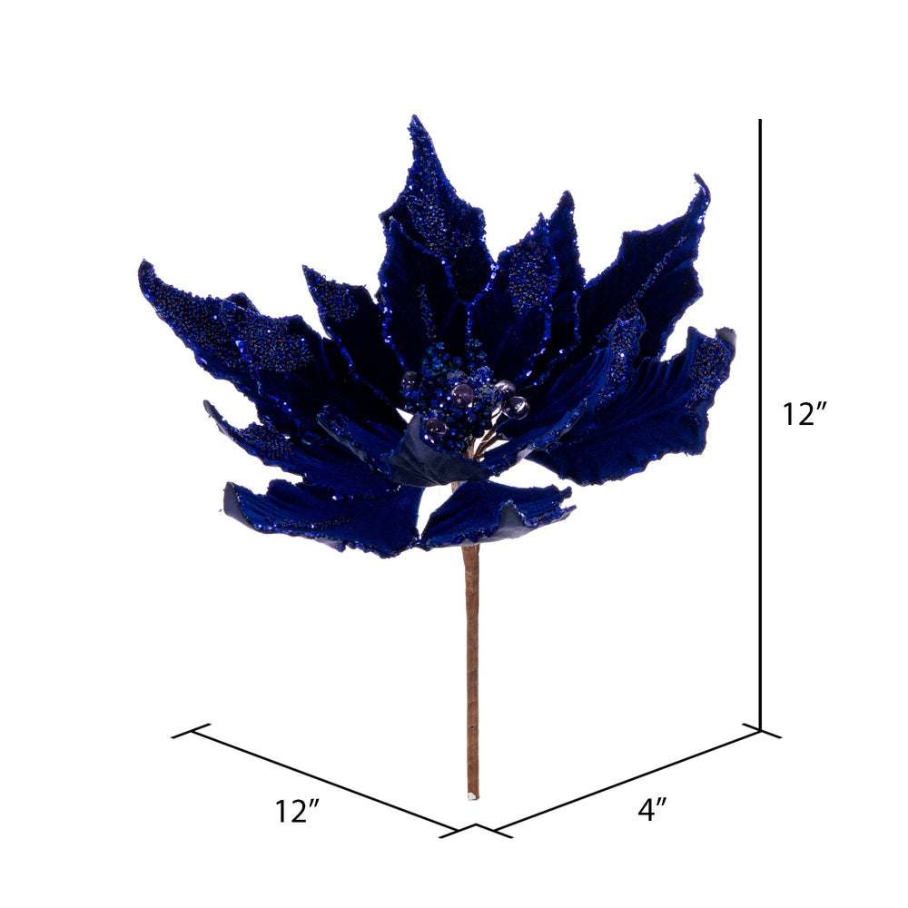 Vickerman L217431 12" Artificial Midnight Blue Double Sided Velvet Poi ...
