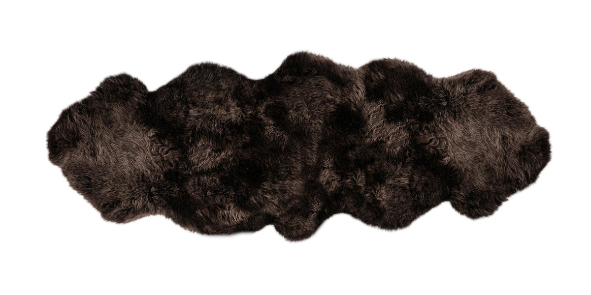 Long Wool Sheepskin Rug 2'x6' – Double Pelt Natural Wool Rug with Plus ...