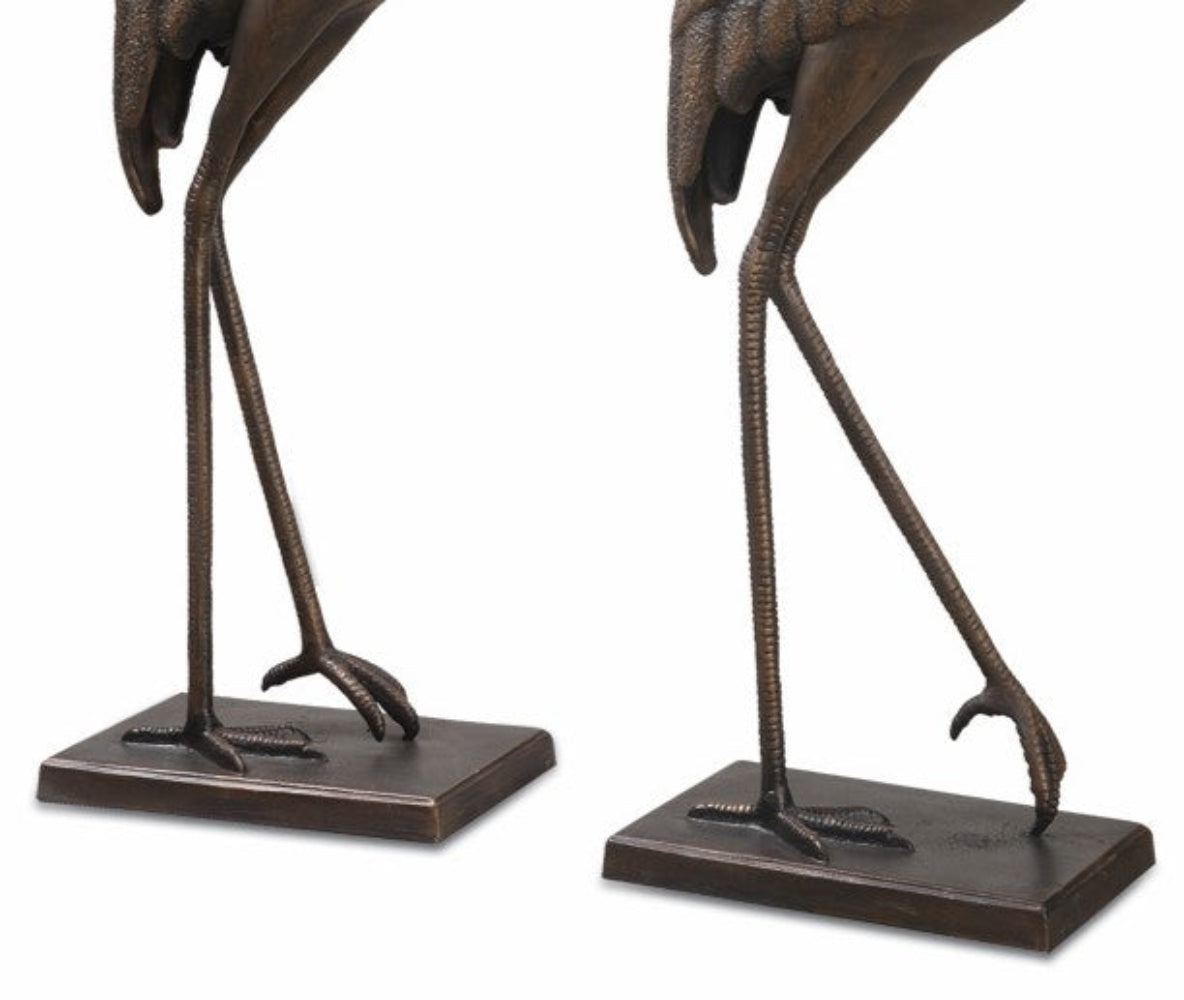 SPI Home Graceful Garden Crane Pair – Set of 2 Cast Metal Outdoor Bird ...