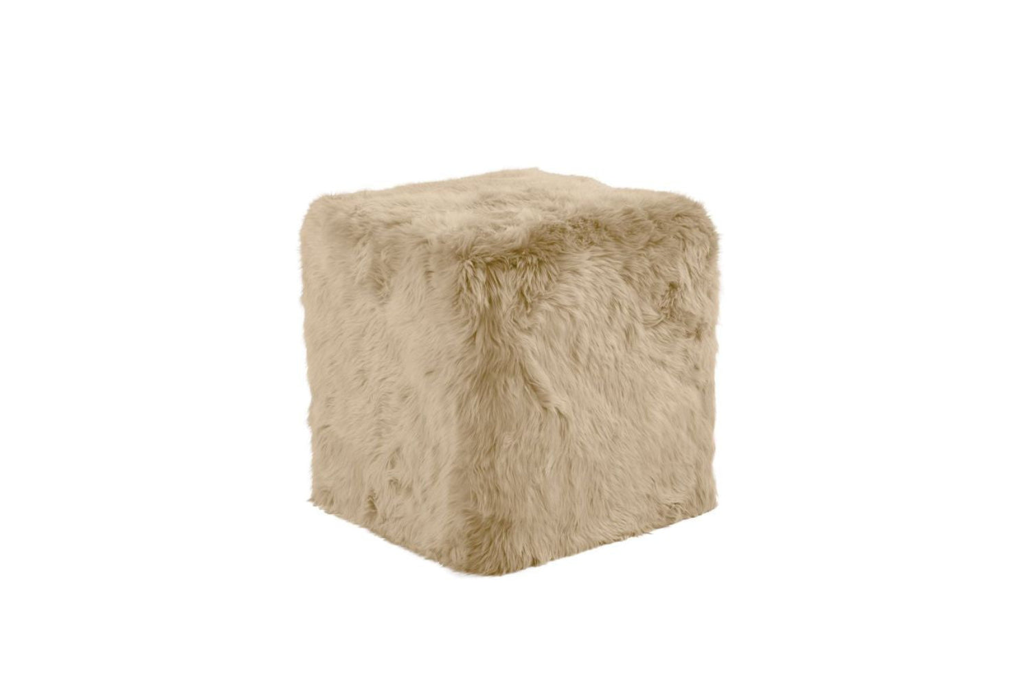 Longwool Sheepskin Ottoman – 20"x20"x22" Plush Shearling Cube with Foa ...