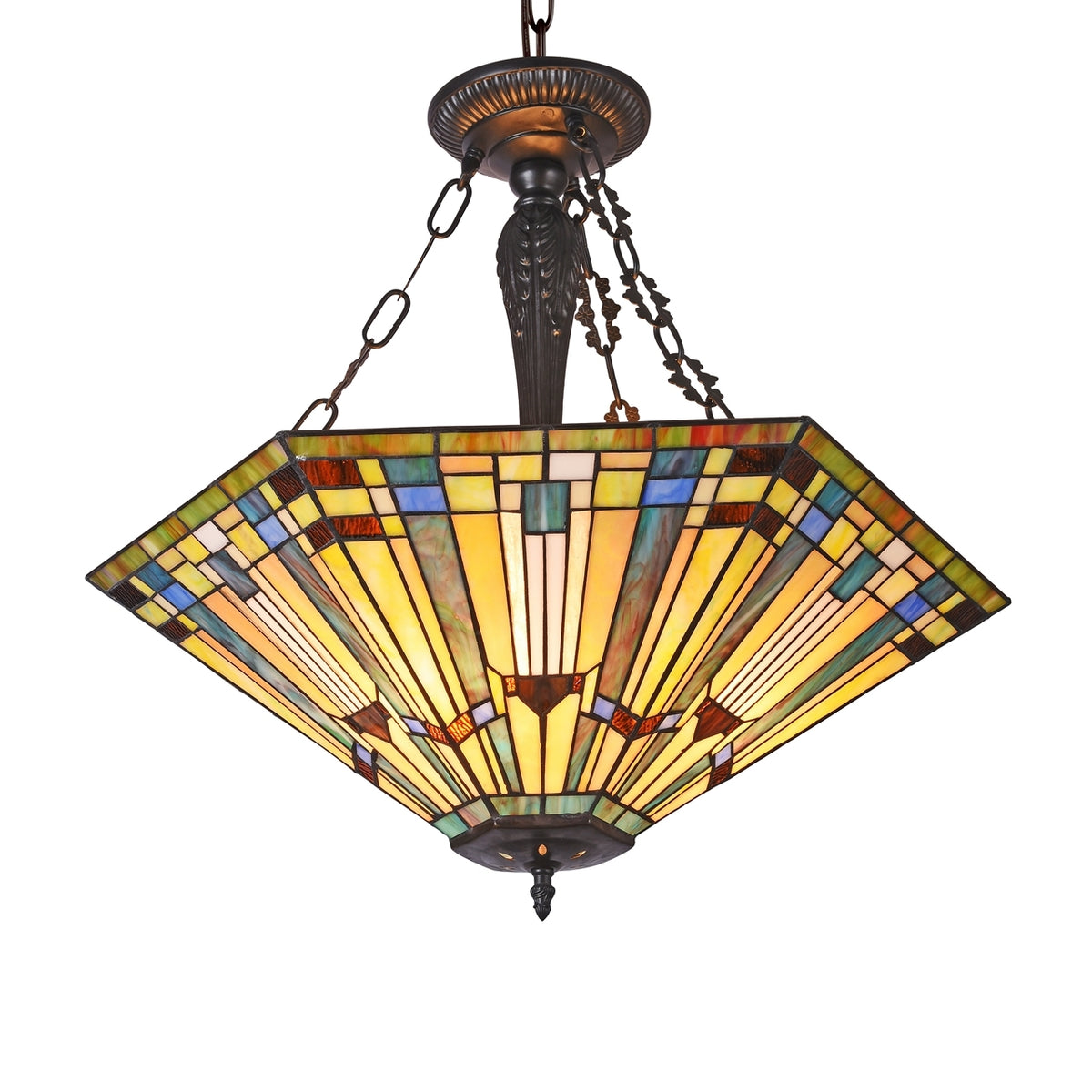Chloe Lighting CH33293MS24-UH3 Kinsey Tiffany-Style 3 Light Mission La ...