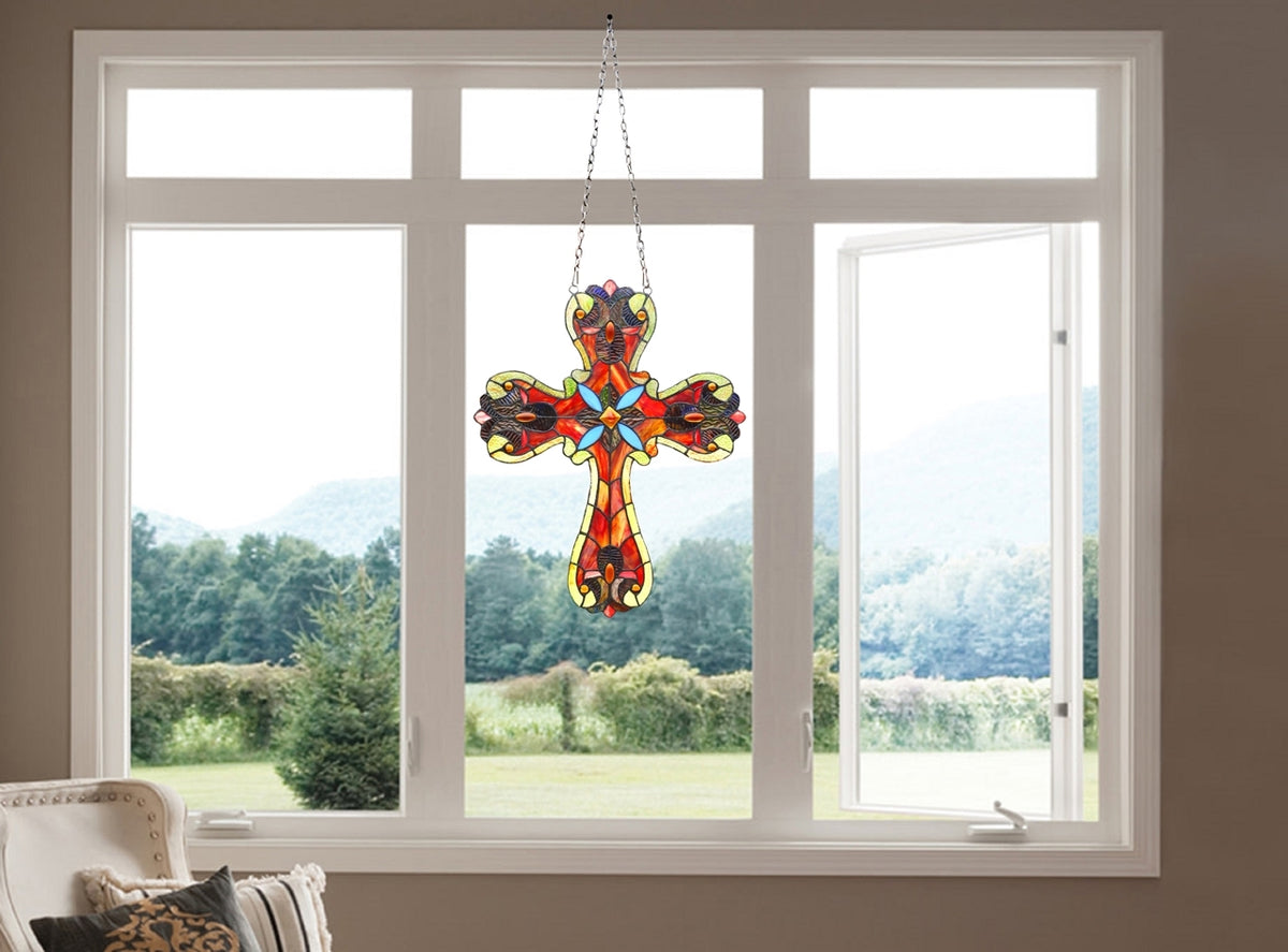 Chloe Lighting Adela Victorian Tiffany-style Stained Glass Window Pane ...