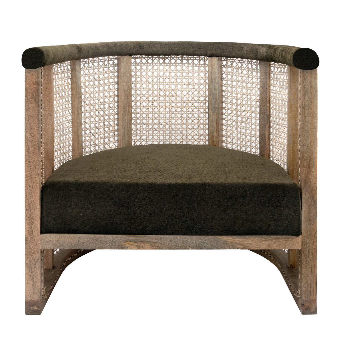 Sagebrook Home Wood 28`` Cane Barrel Chair – Uber Bazaar