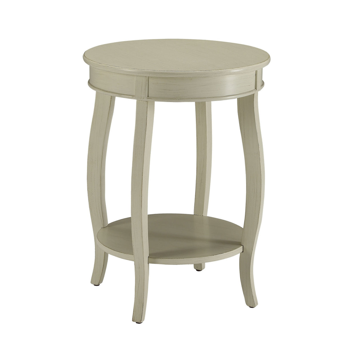 Benzara 24 Inch Round Side Table with Open Bottom Shelf, White – Uber ...