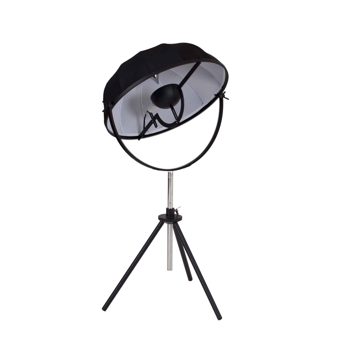 Benzara Metal Photography Table Lamp with Fabric Head and Tripod Feet ...